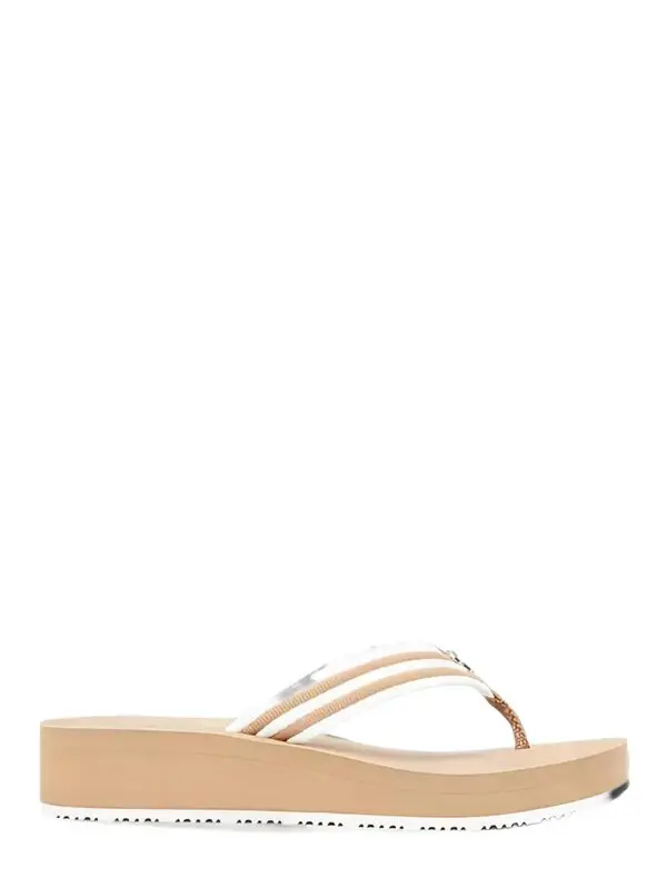 Tommy Hilfiger Striped Detail Thong Strap Flip-flops - Neutrals