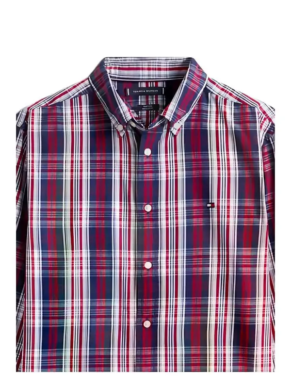 Tommy Hilfiger Check-print Poplin Shirt - Red