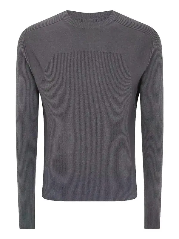 Rick Owens Ribbed-knit Panelled Sweater - Grey