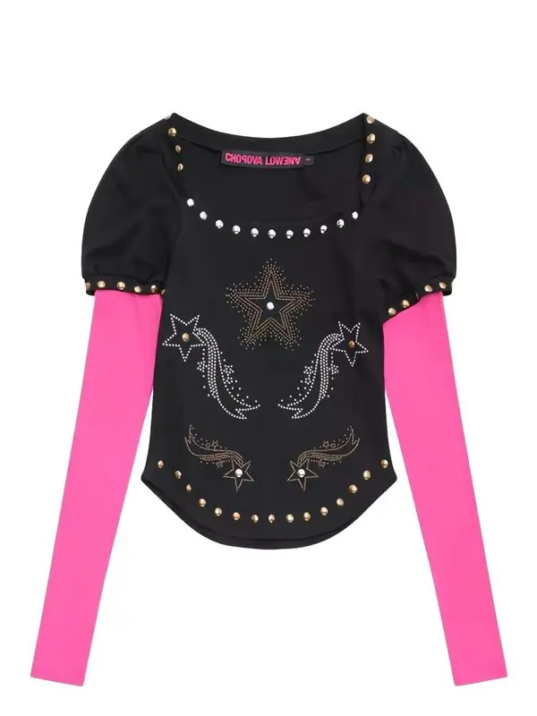 CHOPOVA LOWENA Janine Stud-embellished Top - Black