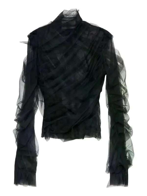 Matieres Fecales Lola Ruffled Tulle Top - Black