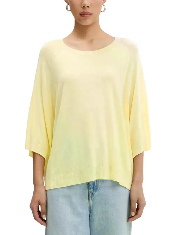 VICOLO Fine Knit Raglan Sleeve T-shirt - Yellow