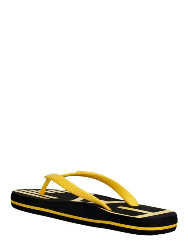 EA7 Logo Lettering Flip Flops - Black
