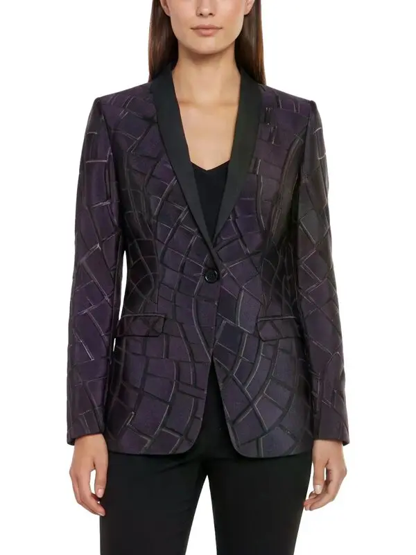 Escada Jacquard Front-button Blazer - Purple