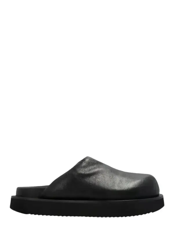Rick Owens Leather Flat Mules - Black