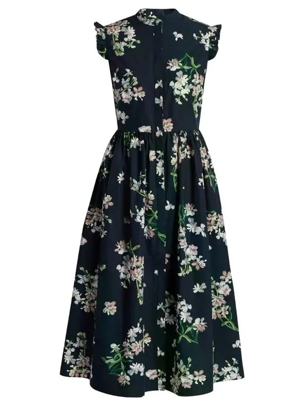 Erdem Floral Print Midi Dress - Blue