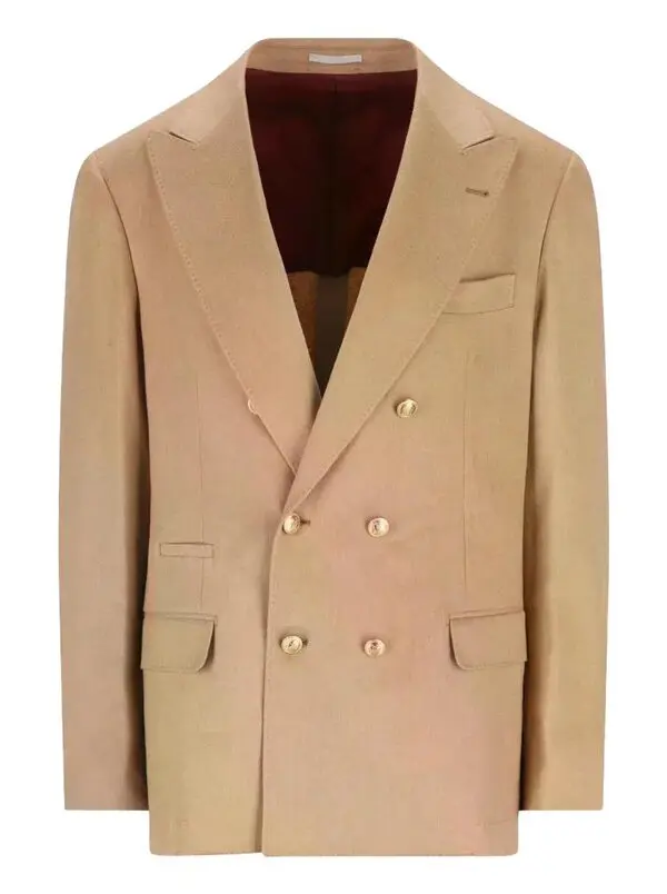 Brunello Cucinelli Double-breasted Peak-lapel Blazer - Neutrals