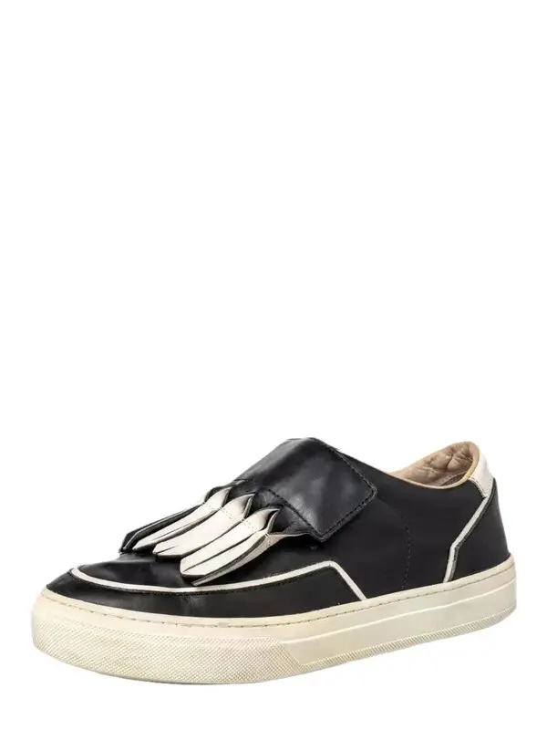 TOD'S Leather Fringe Detail Slip-on Sneakers - Black