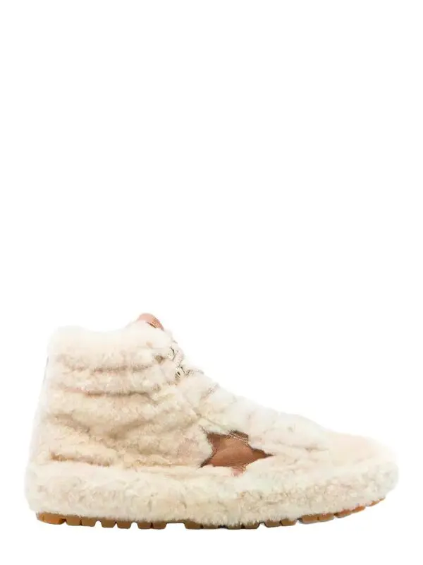 GOLDEN GOOSE Francy Shearling High-top Sneakers - Neutrals