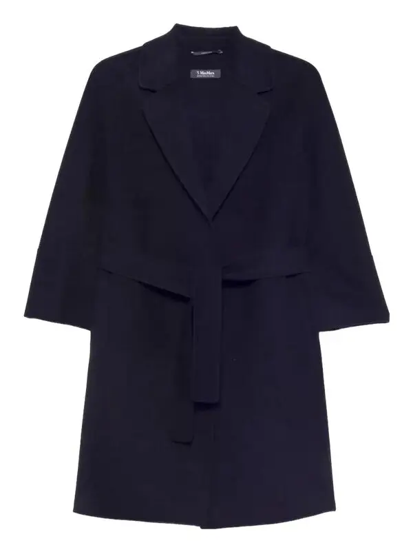 Max Mara Arona Belted Notch-lapels Coat - Blue