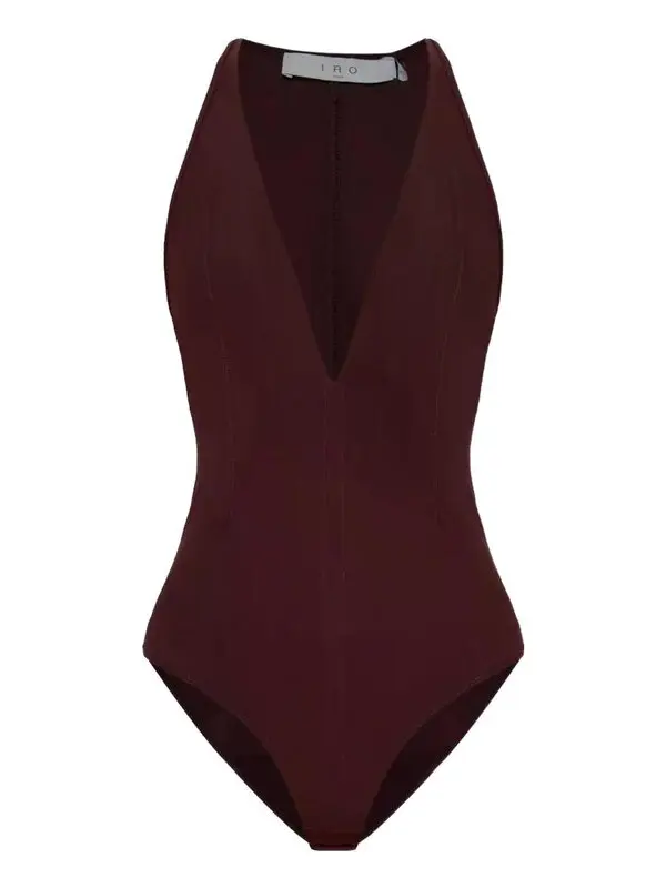 IRO PARIS V-neck Bodysuit - Brown