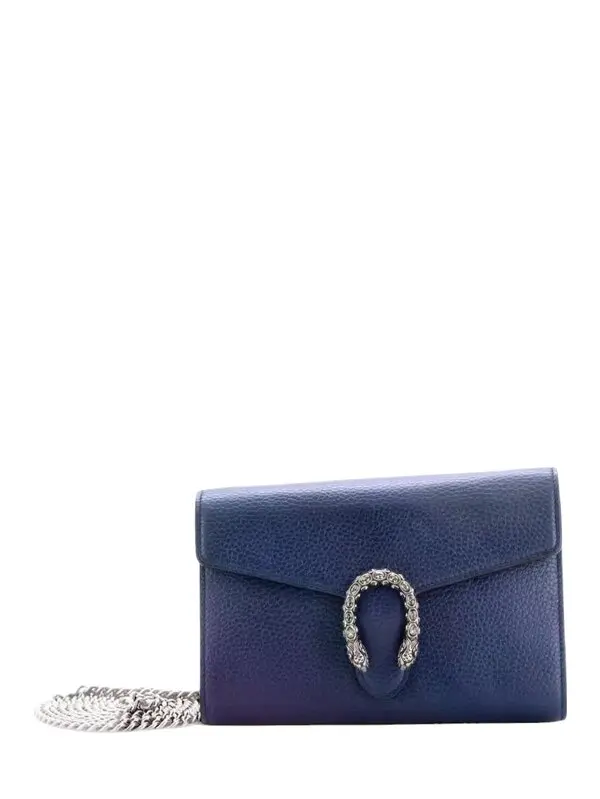 Gucci Dionysus Chain Wallet Leather With Embellished Detail Small Crossbody Bag - Blue