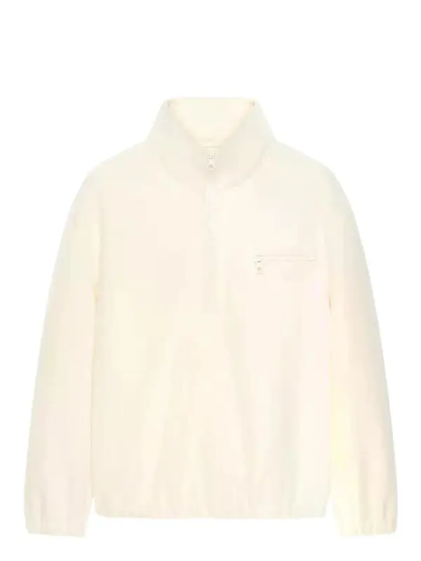 COURREGES Quarter-zip Fleece Sweater - Neutrals