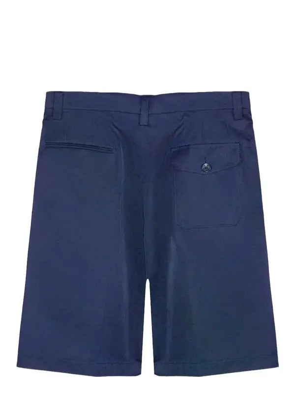 Marni Tailored Cotton Shorts With Pleats - Blue