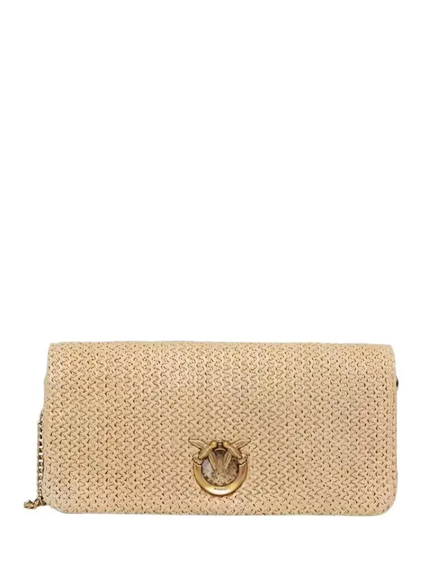 Pinko Love Bag Click Woven Clutch Bag - Neutrals