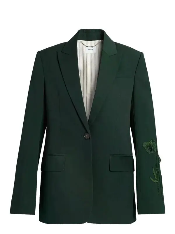 Erdem Embroidered Single-breasted Blazer - Green