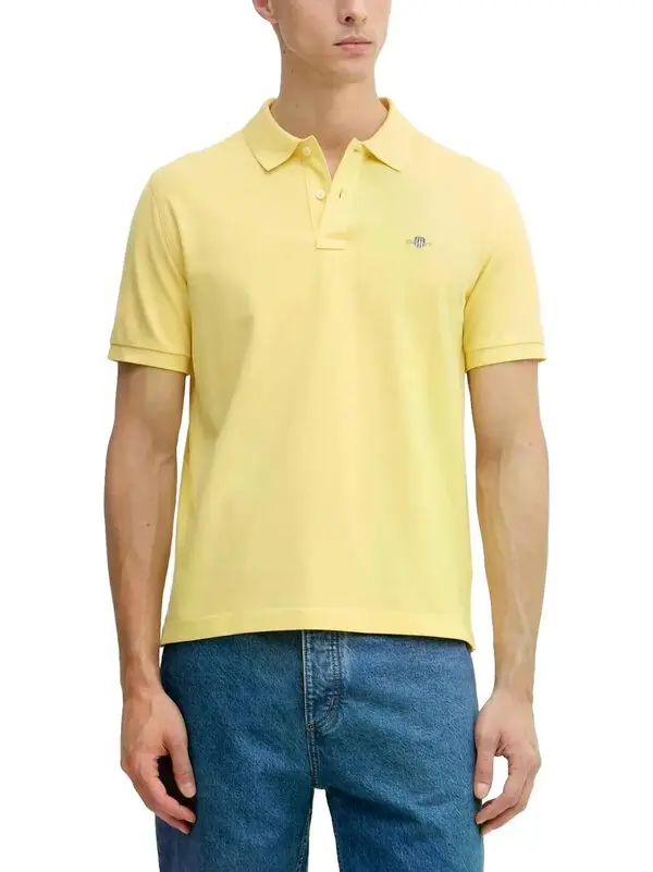Gant Logo-embroidered Piqué Polo Shirt - Yellow