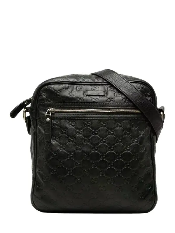 Gucci Embossed Leather Crossbody Bag - Black