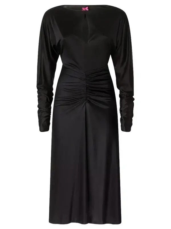 Pinko Ruched Long-sleeve Dress - Black
