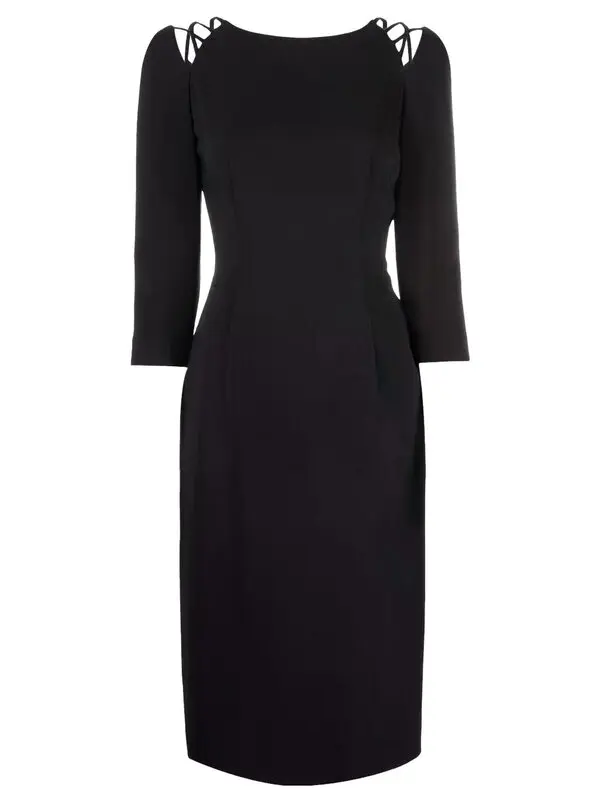 Alberta Ferretti Crepe Cut-out Detail Shift Dress - Black