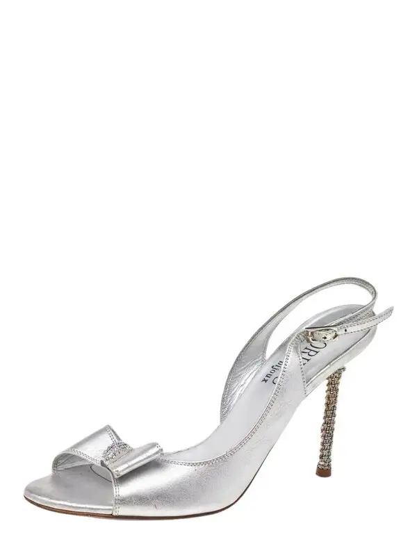 LORIBLU Crystal-embellished Stiletto Sandals - Silver