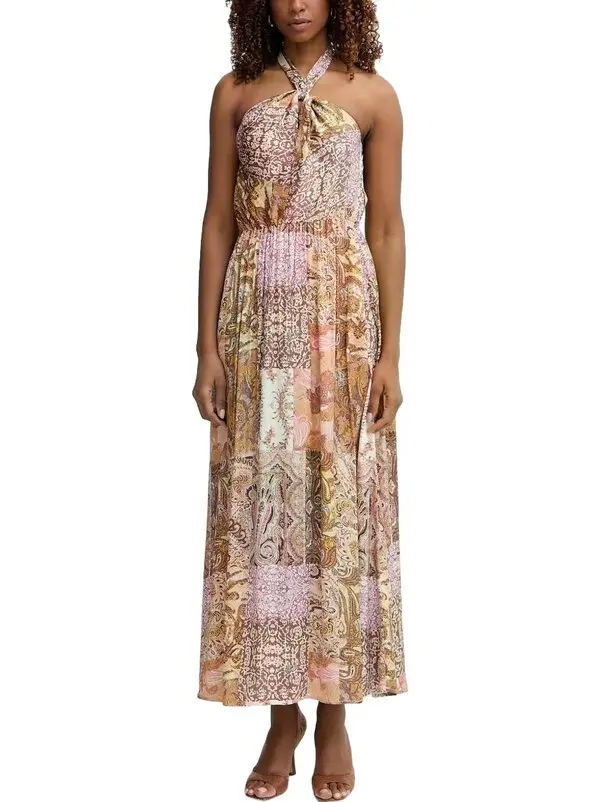 Liu Jo Paisley-print Halterneck Midi Dress - Neutrals