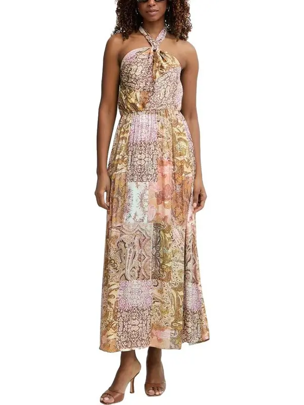 Liu Jo Paisley-print Halterneck Midi Dress - Neutrals