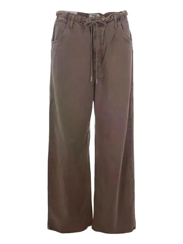 AGOLDE Shaw Drawstring-waist Wide-leg Jeans - Brown