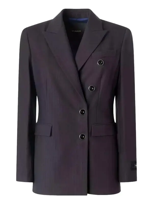 Pinko Double-breasted Pinstripe Blazer - Blue