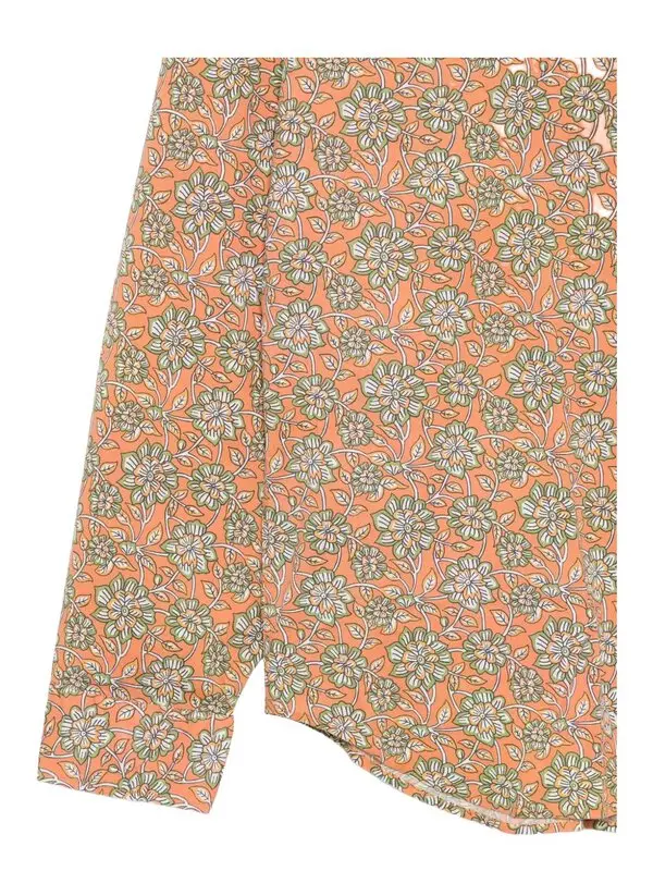 MANUEL RITZ Floral-print Long-sleeve Shirt - Orange