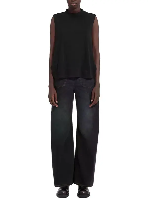 MAISON MARGIELA Sleeveless Cotton Jersey Top - Black