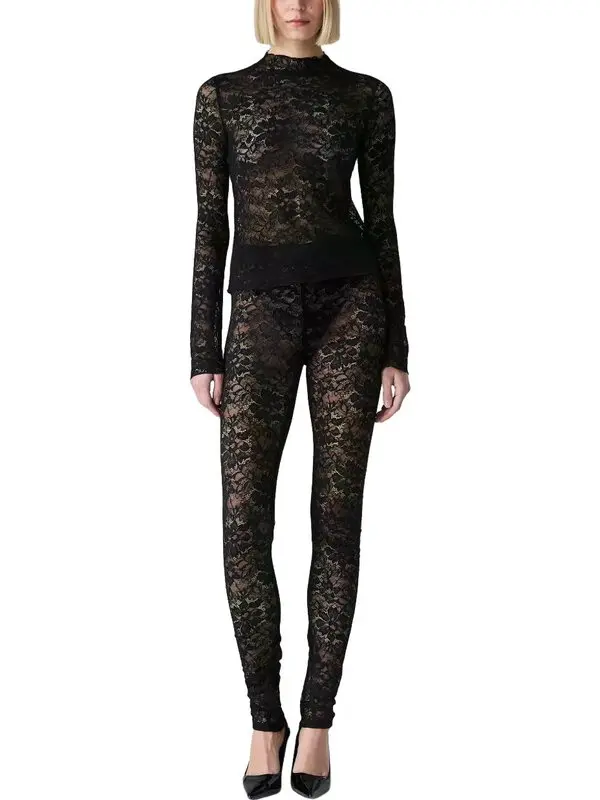 Vera Wang Frances Lace Leggings - Black
