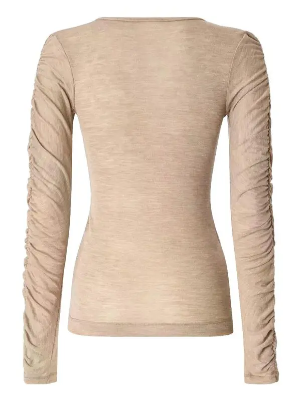 Pinko Ruched Long-sleeve Top - Neutrals