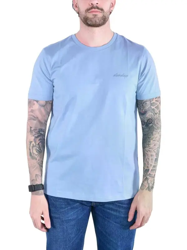 DONDUP Logo-embroidered Cotton-jersey T-shirt - Blue