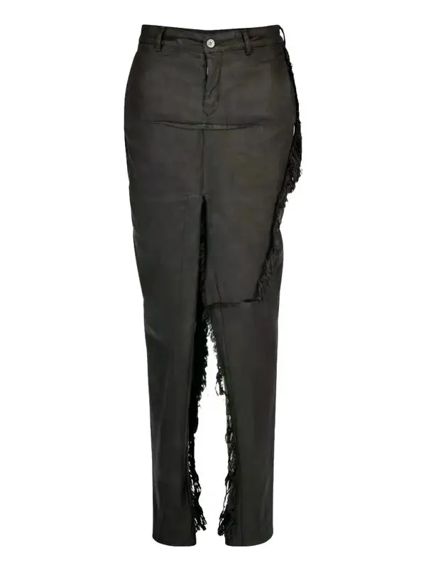 Rick Owens Maxi Skirt With Fringe Detail - Black