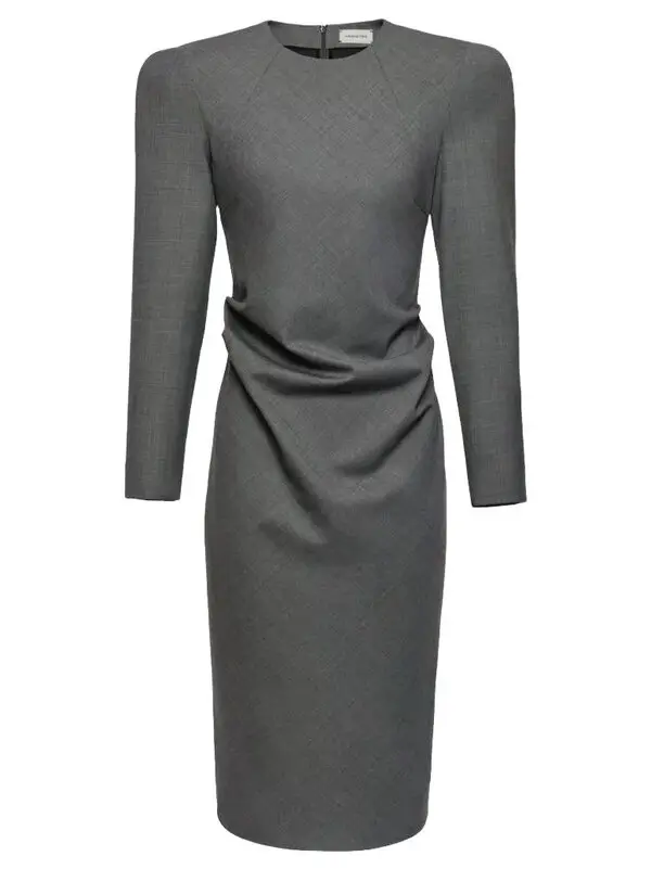 Magda Butrym Midi Ruched Dress With Bow Detail - Grey