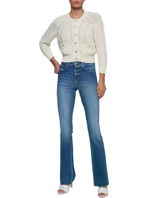 L'Agence Darcy Cable-knit Cardigan - Neutrals