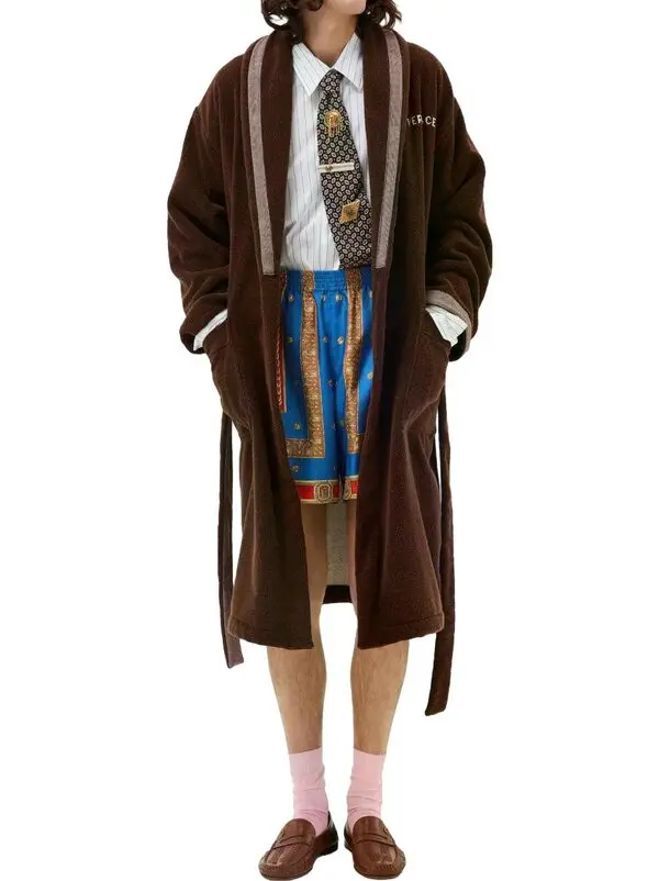 Versace Printed Silk Twill Shorts - Blue