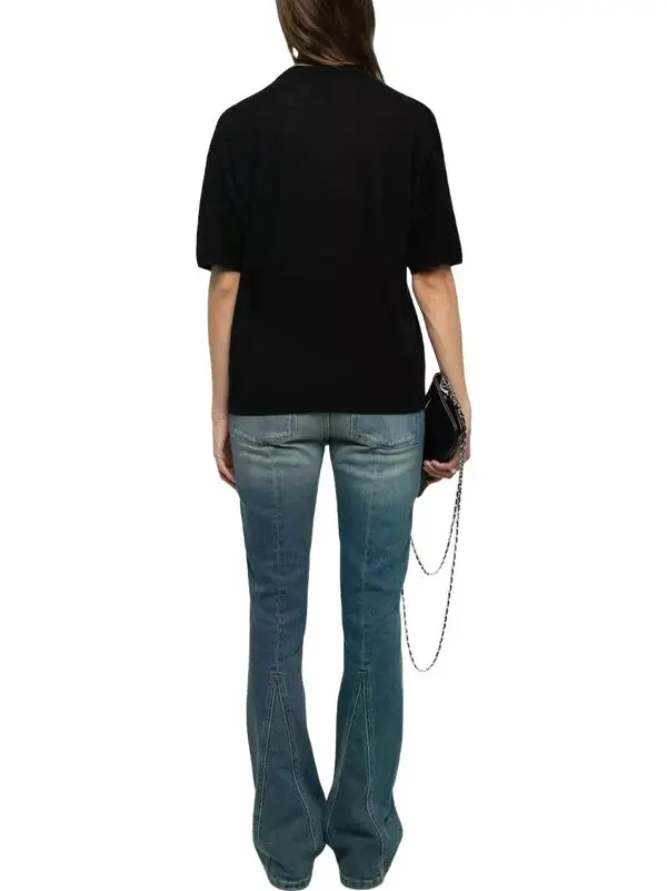 Zadig&Voltaire Heart-intarsia Cashmere T-shirt - Black