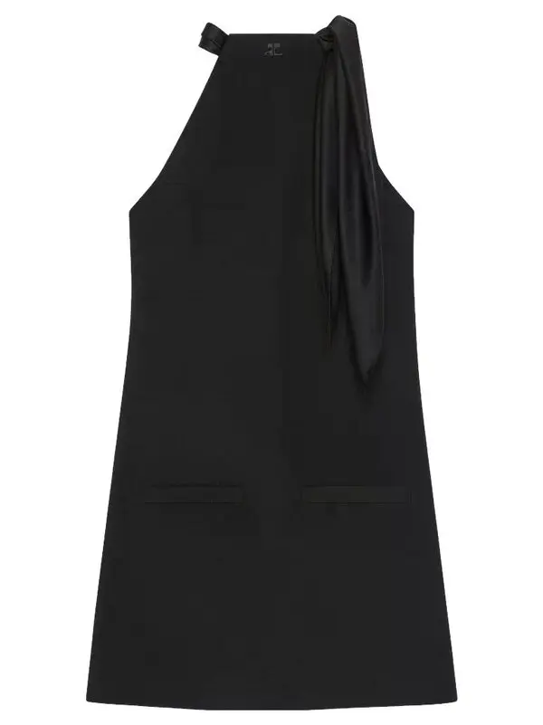 COURREGES Logo Detail Mini Dress - Black
