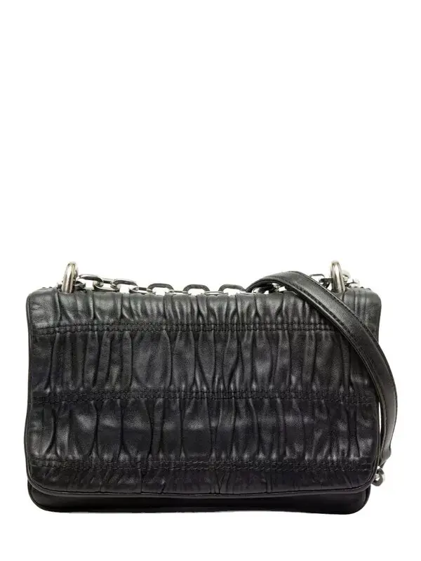 Prada Nappa Gaufre Shoulder Bag - Black