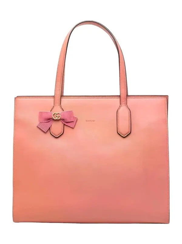 Gucci Gg Marmont Calfskin Ribbon Tote Bag - Pink