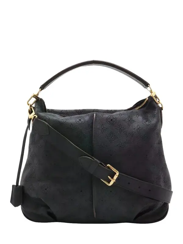 LOUIS VUITTON Monogram Mahina Selene Mm Satchel - Black