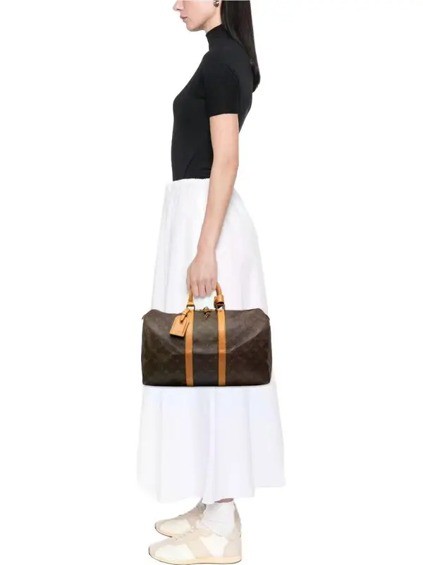LOUIS VUITTON Monogram Keepall 45 Travel Bag - Brown