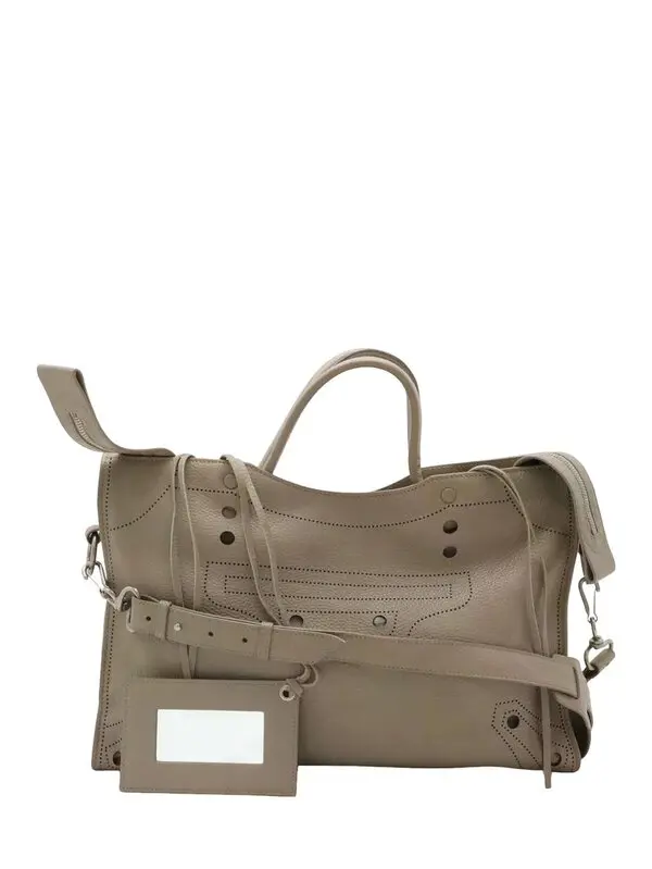 Balenciaga 2005-2026 Leather Motocross Blackout City Satchel - Brown
