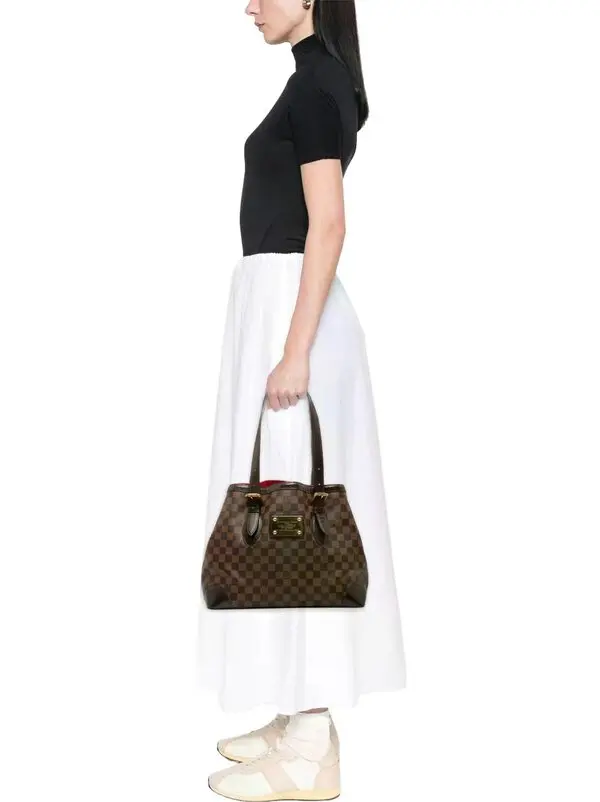 LOUIS VUITTON Damier Ebene Hampstead Mm Tote Bag - Brown