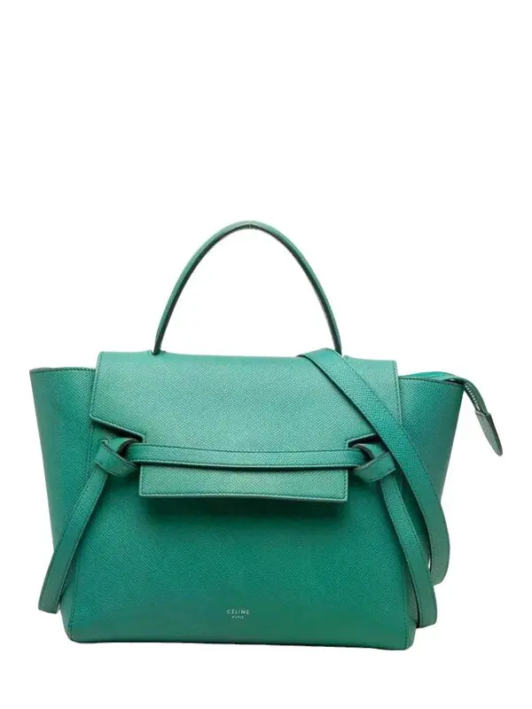 Celine Micro Grained Calfskin Belt Bag Satchel - Green