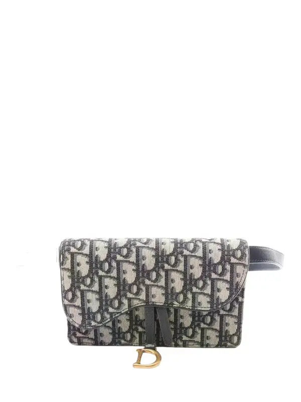 Dior 2000s Saddle Oblique Belt Bag - Blue