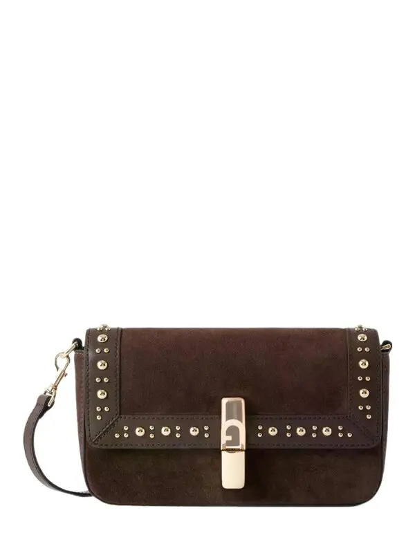 Furla Stud-embellished Leather Crossbody Bag - Brown