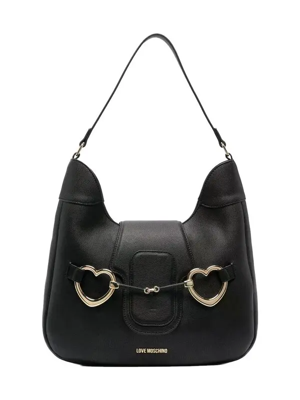 Moschino Heart-bit Shoulder Bag - Black